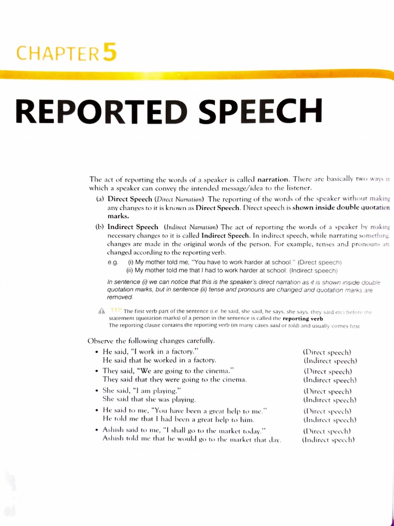 Reported Speech 1 | PDF