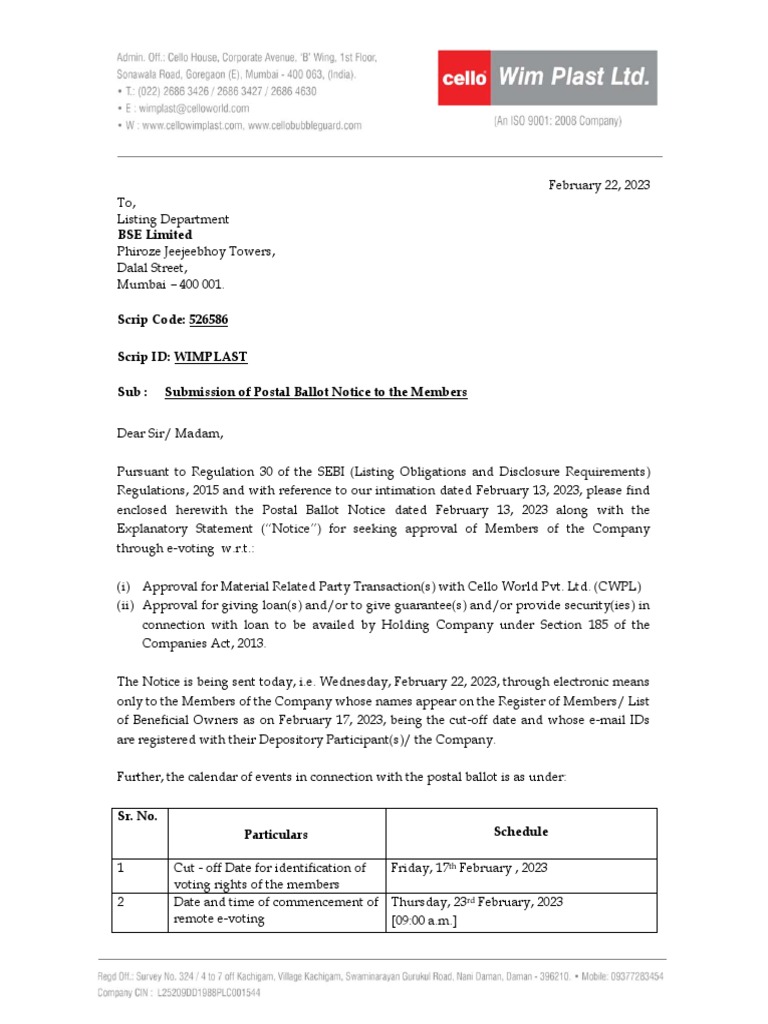 500 1000 Full Agm Egm 20230222 | PDF | Electronic Voting | Debt