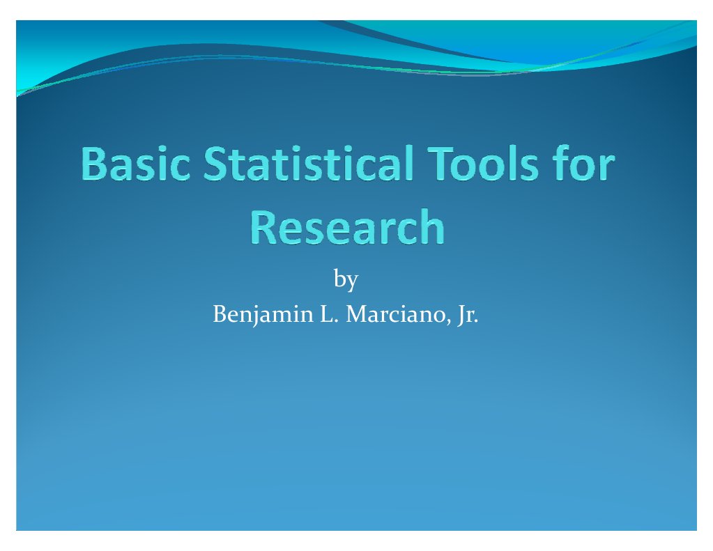 Basic Statistical Tools For Research | PDF | Regression Analysis ...