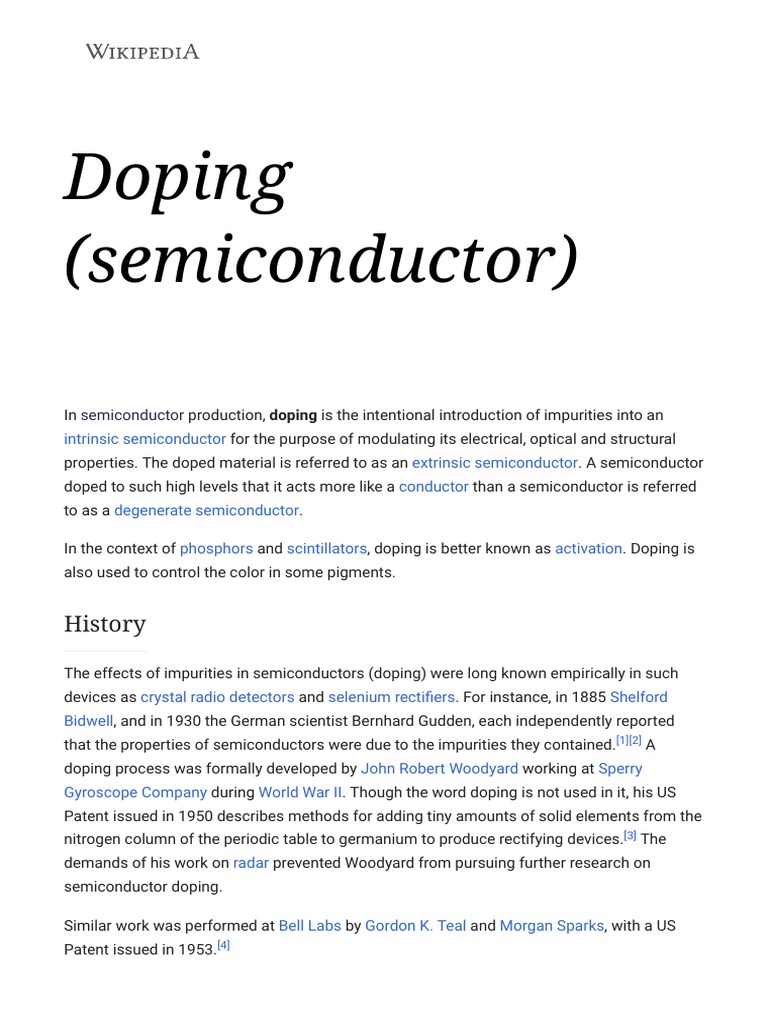 Understanding Semiconductor Doping | PDF | Doping (Semiconductor ...