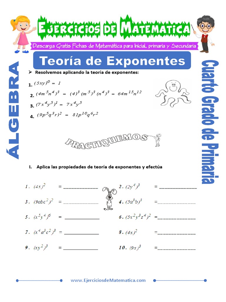 Ejercicios de Exponentes para Primaria | PDF | Ajedrez