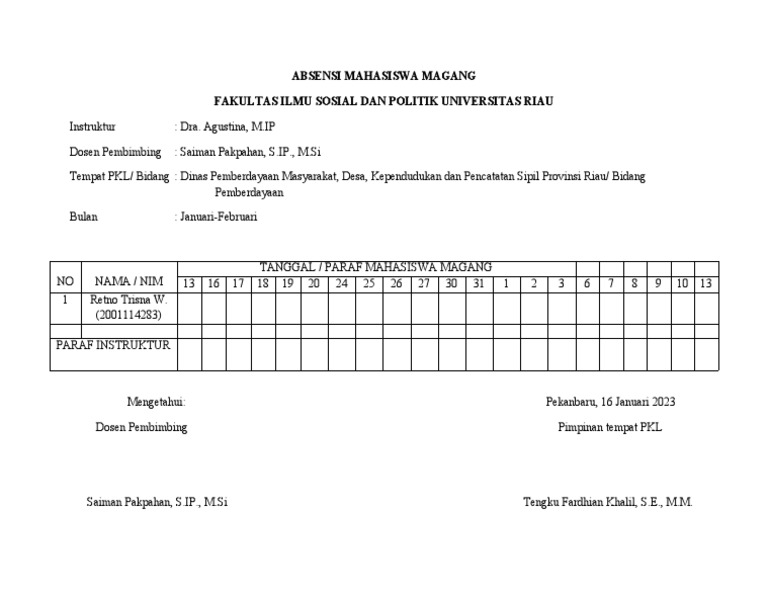 Absensi MaGang | PDF