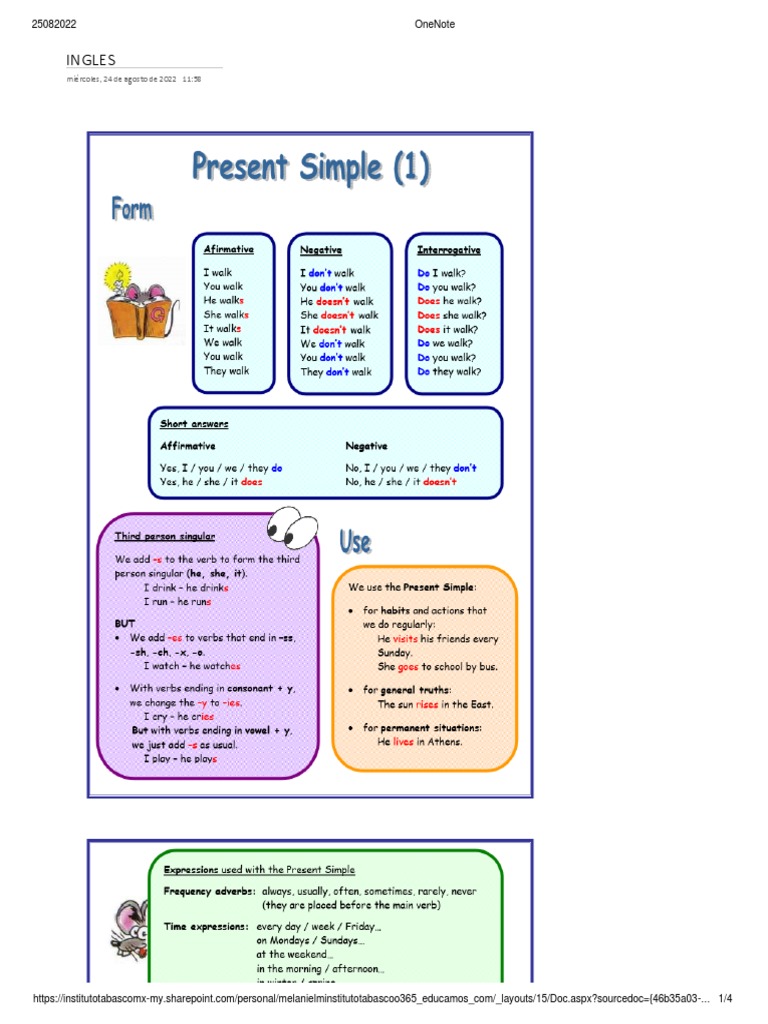 Simple Present Exercise | PDF