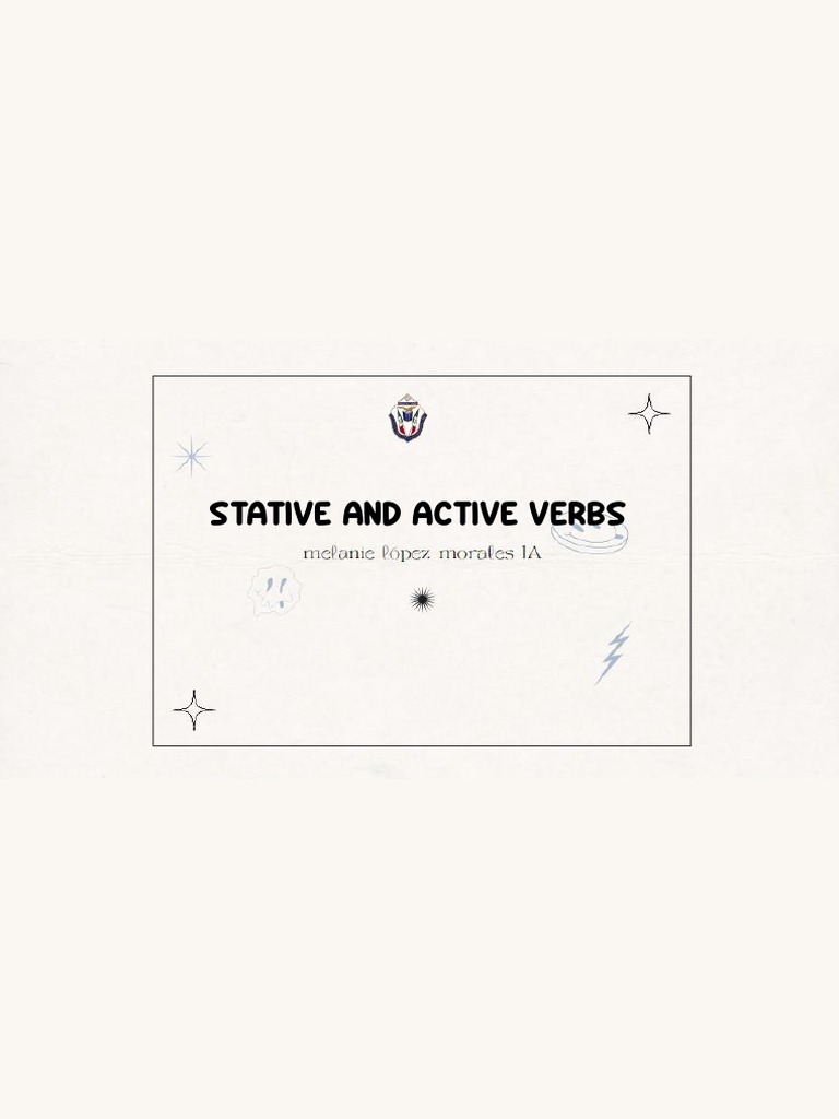 Stative and Active Verbs | PDF | Verb