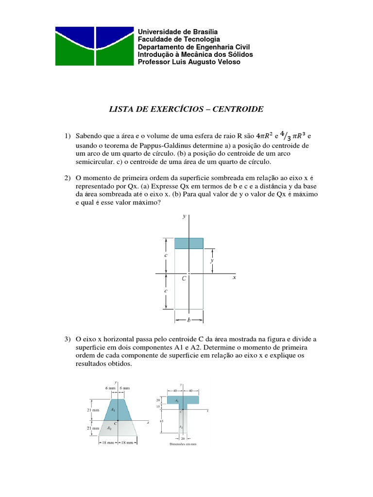 Lista de Exercicio - Centroide | PDF
