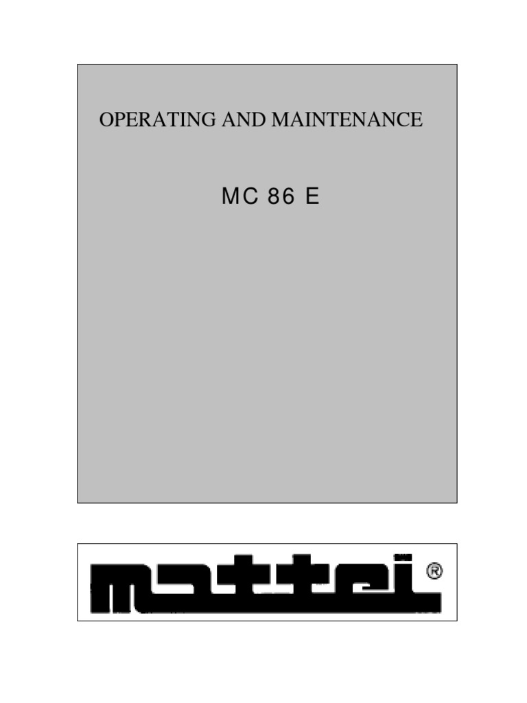Mattei Manual | PDF | Valve | Vehicle Technology