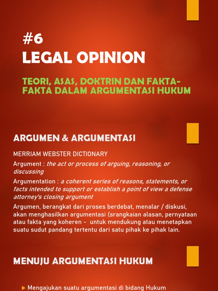 SS #6 Legal Opinion - Asas & Fakta Hukum | PDF