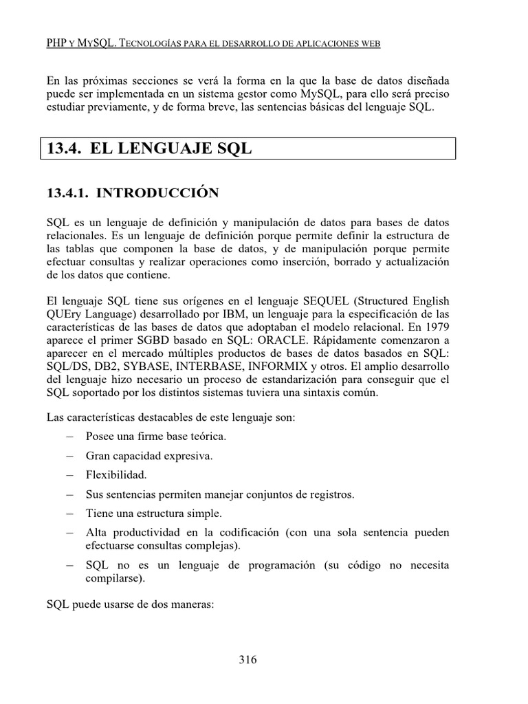 3.4. El Lenguaje SQL | PDF | SQL | Bases de datos