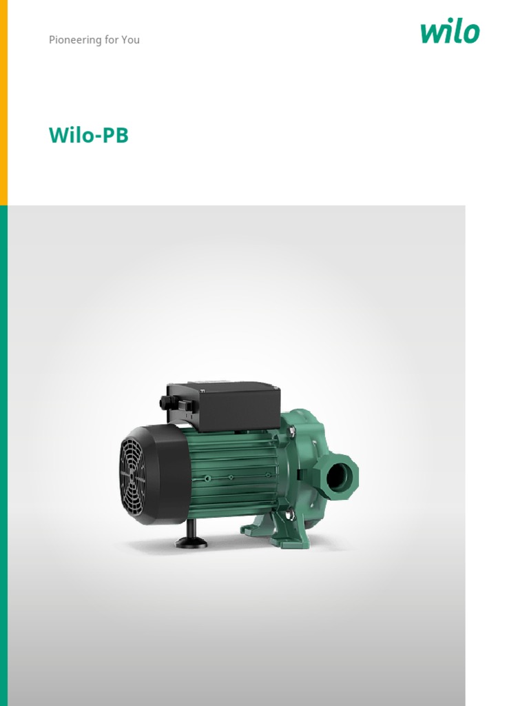 Wilo PB Series Residential Pumps Guide | PDF | Pump | Water