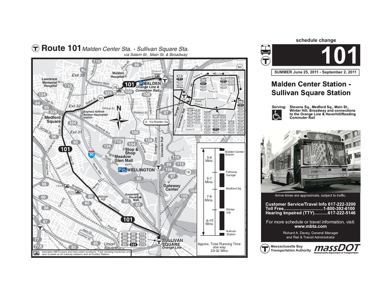 MBTA 101 Bus Schedule Overview | PDF | Travel