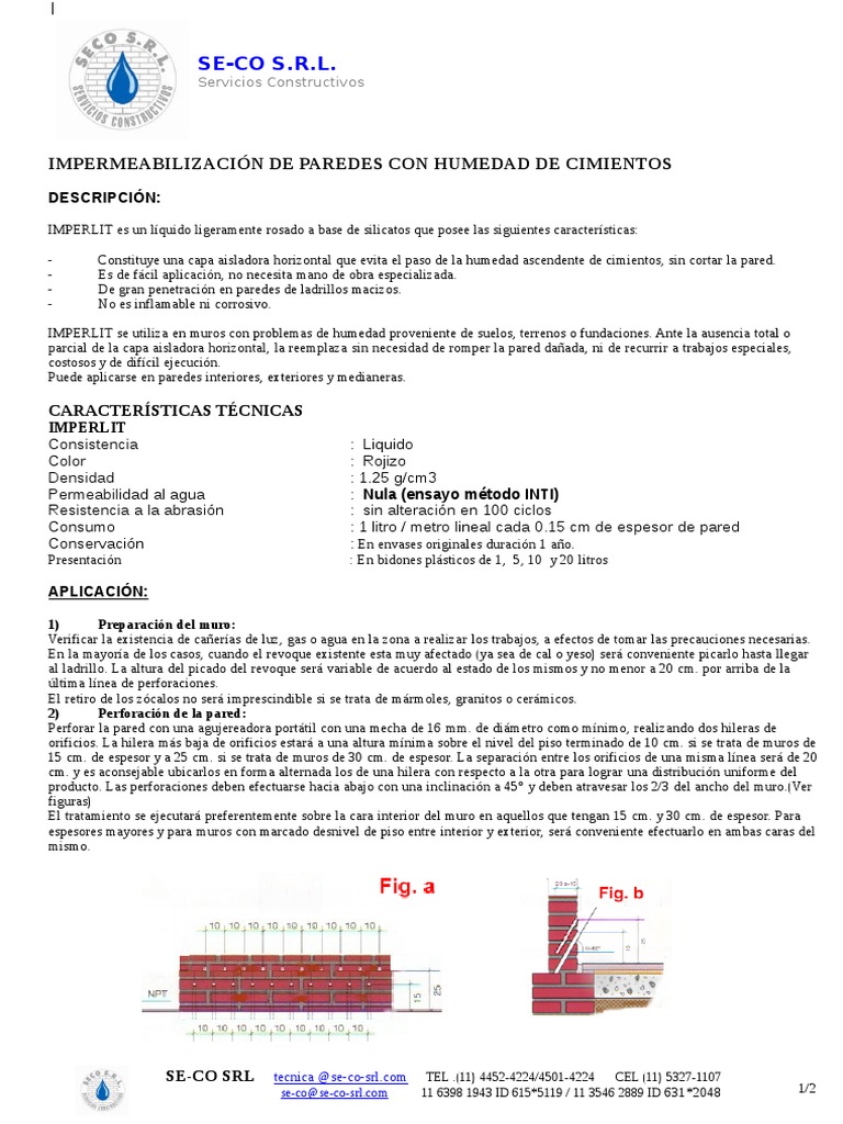Muros Por Humedad de Cimientos | PDF | Fundación (Ingeniería) | Agua
