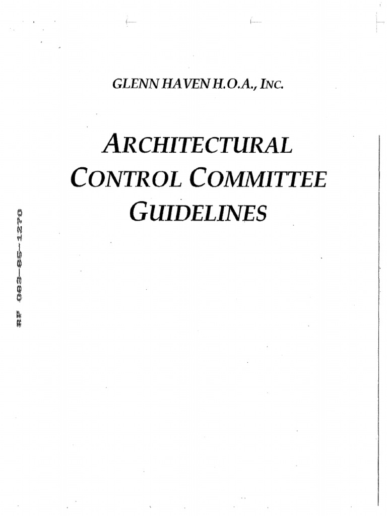 Architectural Control Guidelines | PDF
