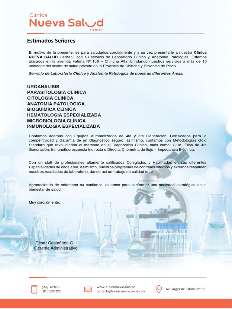 Carta Presentacion Laboratorio | PDF