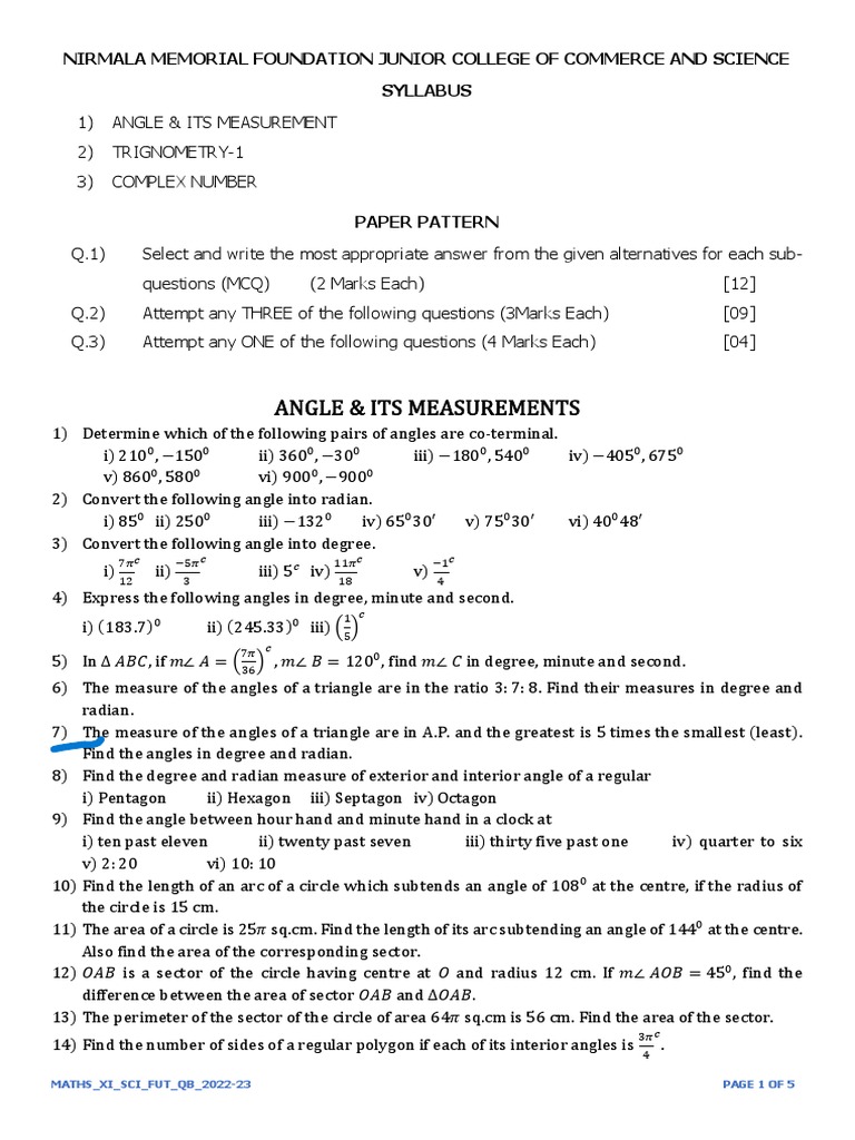 Math Ut QB Niramala Question Bank | PDF | Circle | Area