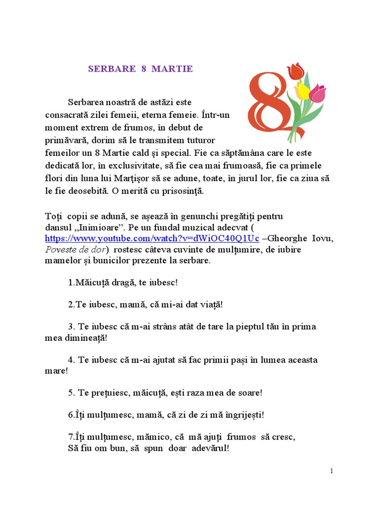 Serbare 8 Martie | PDF