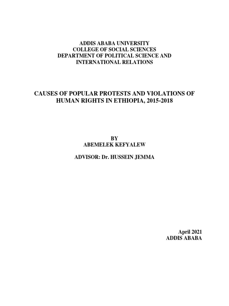 Abemelek Kefyalew | PDF | Treaty | Qualitative Research