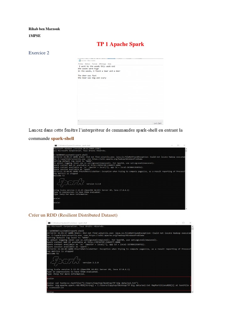 TP 1 Spark | PDF | Ordinateurs