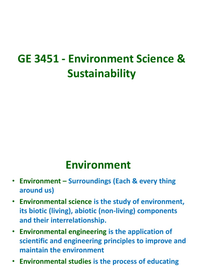 Unit 1 - Environemt & Ecosystem | PDF | Ecosystem | Ecology