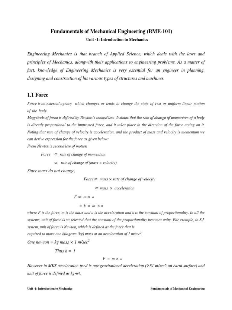 Unit-1 FME | PDF | Deformation (Engineering) | Young's Modulus