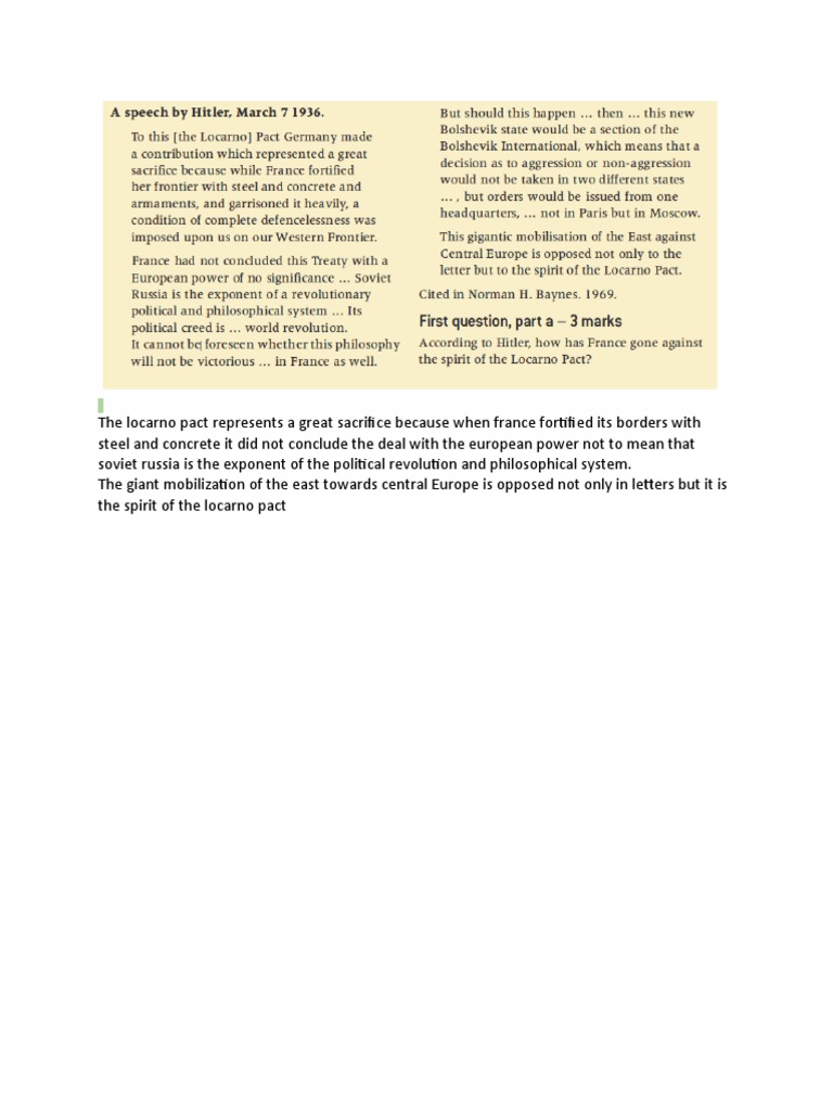 Analysis of the Locarno Pact | PDF