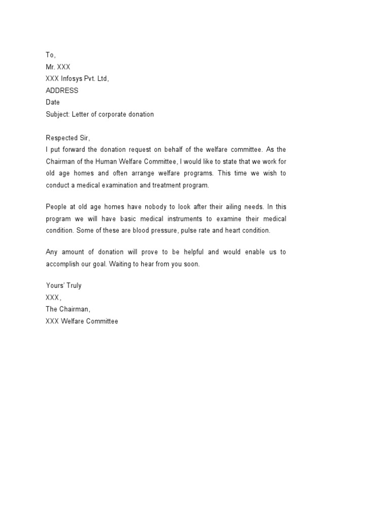 Corporate Donation Request Letter | PDF