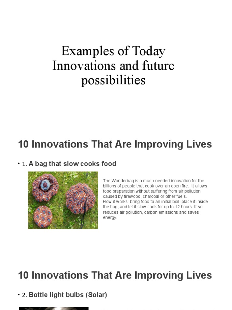 Examples of Today Innovations and Future Possibilities | PDF | Internet ...