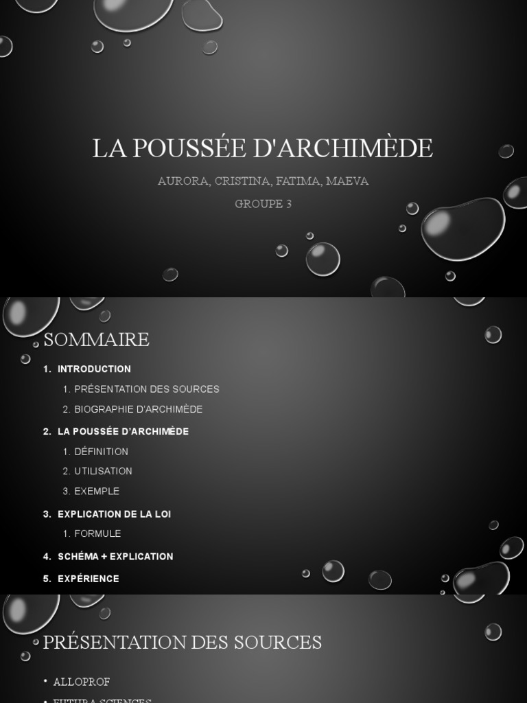La Poussée d'Archimède | PDF La Poussée d'Archimède | PDF
