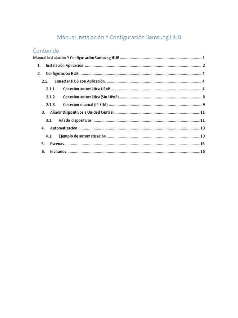 Manual Instalación Y Configuración Samsung HUB2 | PDF | Dirección IP ...