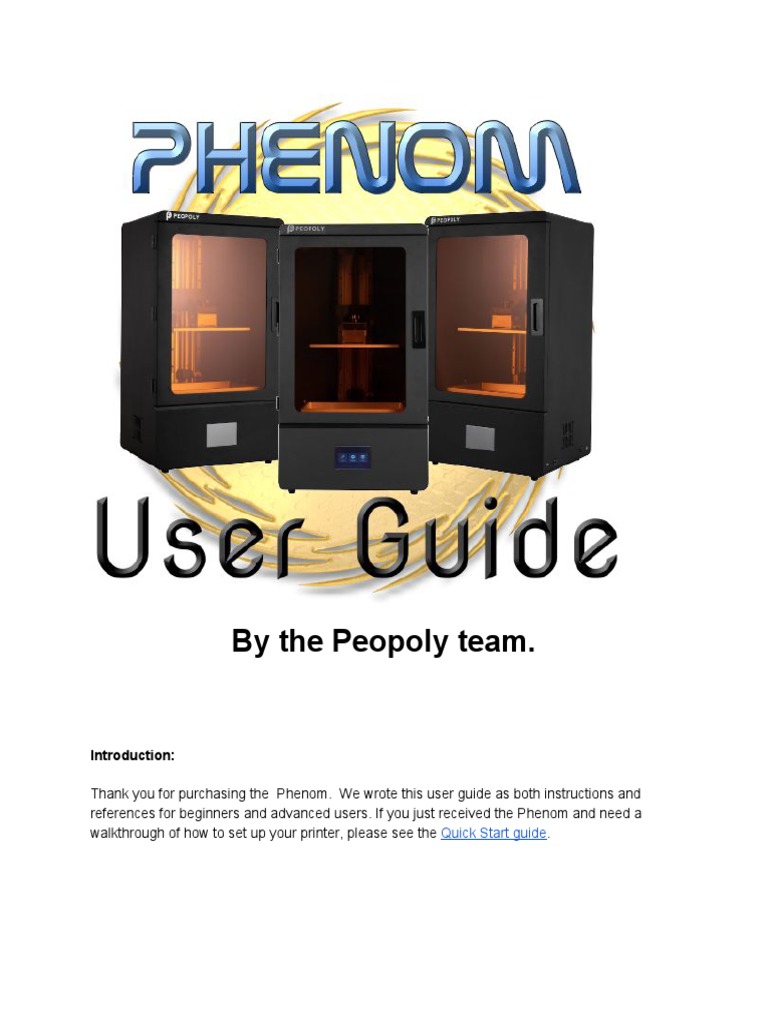 Phenom User Guide | PDF | Printer (Computing) | System Software