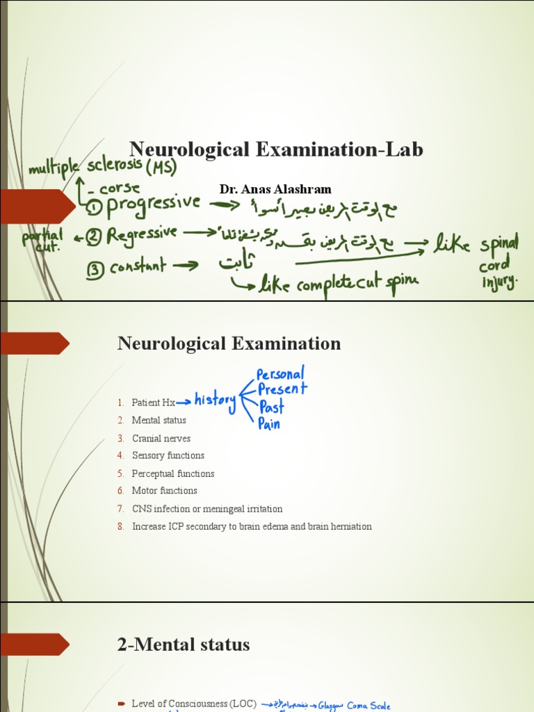 Lab Neuro 1 - Neurological Examination-Lab | PDF | Nervous System | Human Head And Neck