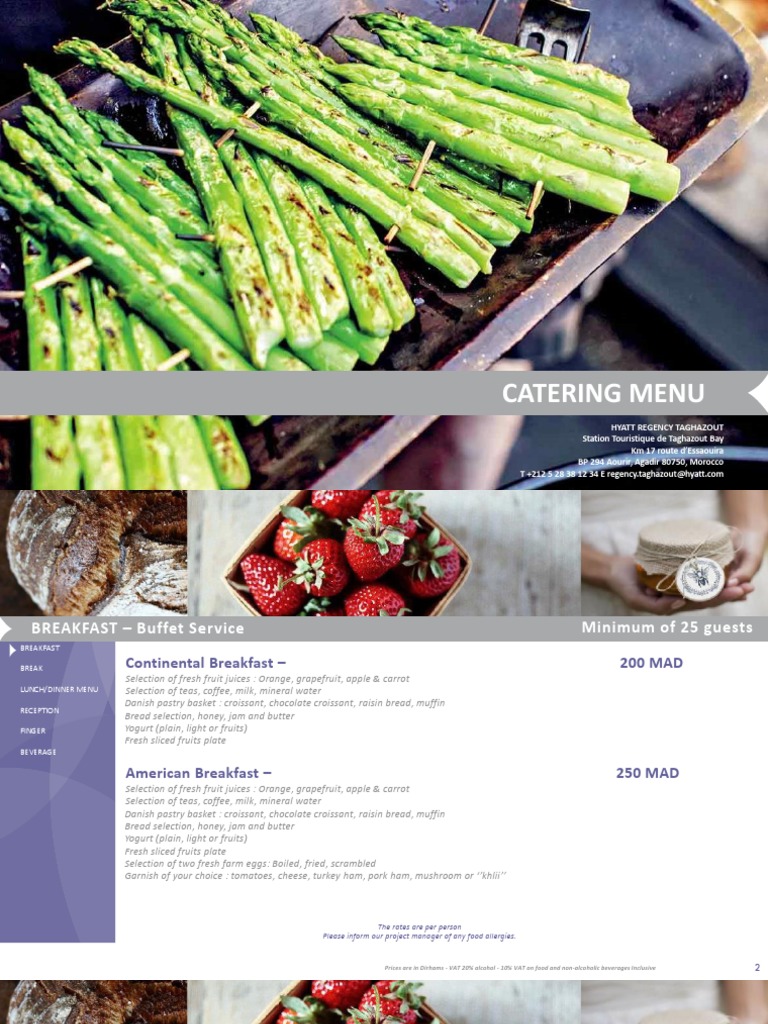Banquet Brochure - Hyatt Regency Taghazout - Eng | PDF | Lunch | Hors D ...