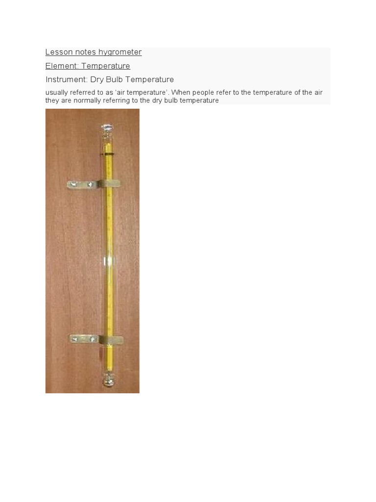 Understanding Hygrometer Readings | PDF