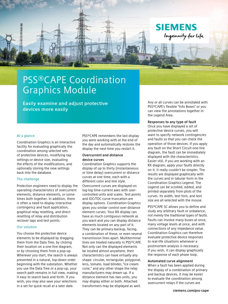 PSS CAPE CoordinationGraphics DataSheet | PDF | Transformer | Relay