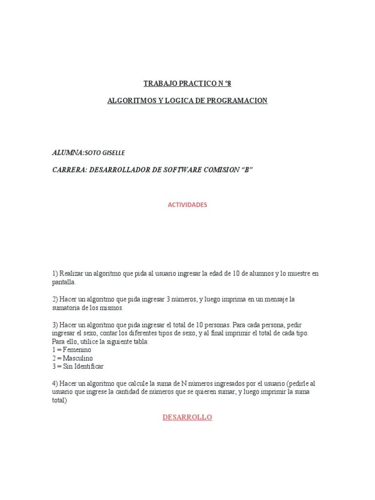 Algoritmos TP8 Gs | PDF