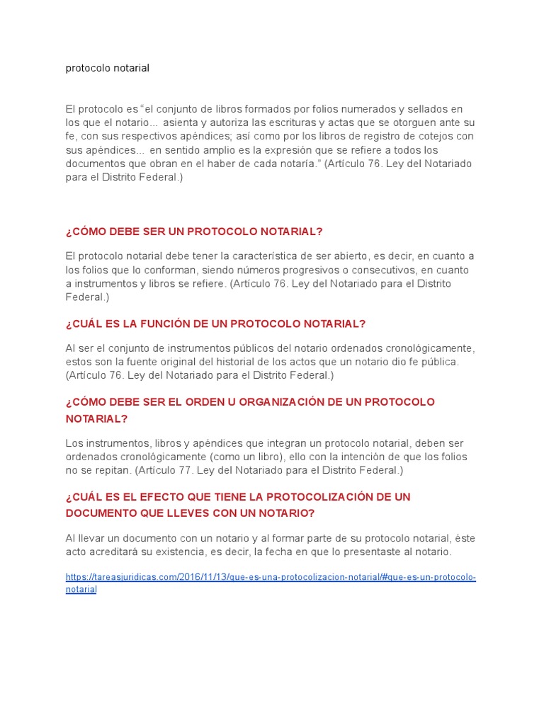 Protocolo Notarial: Definición y Funciones | PDF