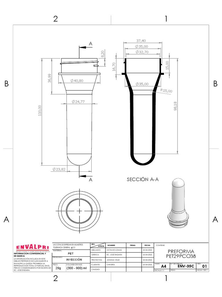 Preforma Pet29pco38 | PDF