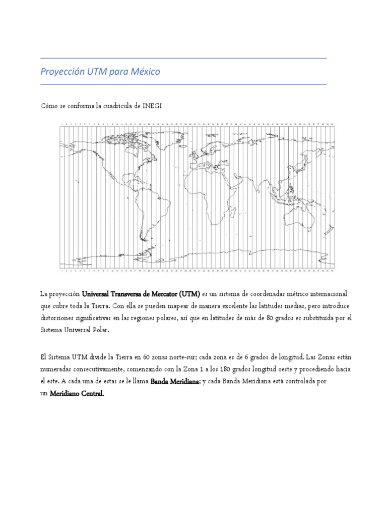 Proyección UTM para México | PDF | Geofísica | Notación Matemática
