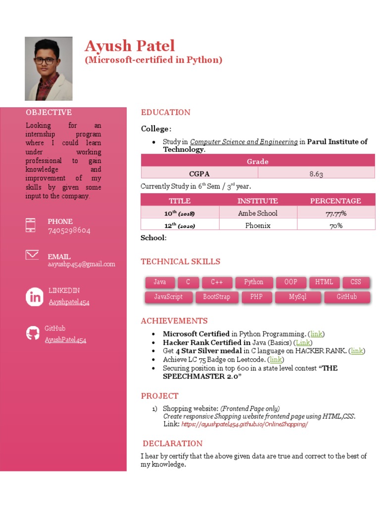 Ayush Patel | PDF | Software Engineering | Software