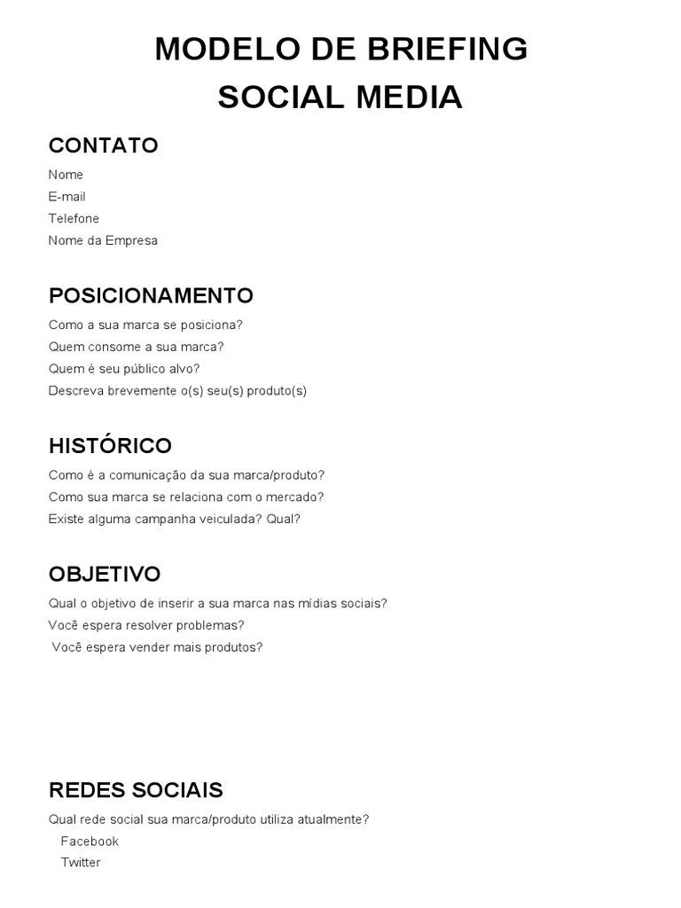 Modelo de Briefing | PDF