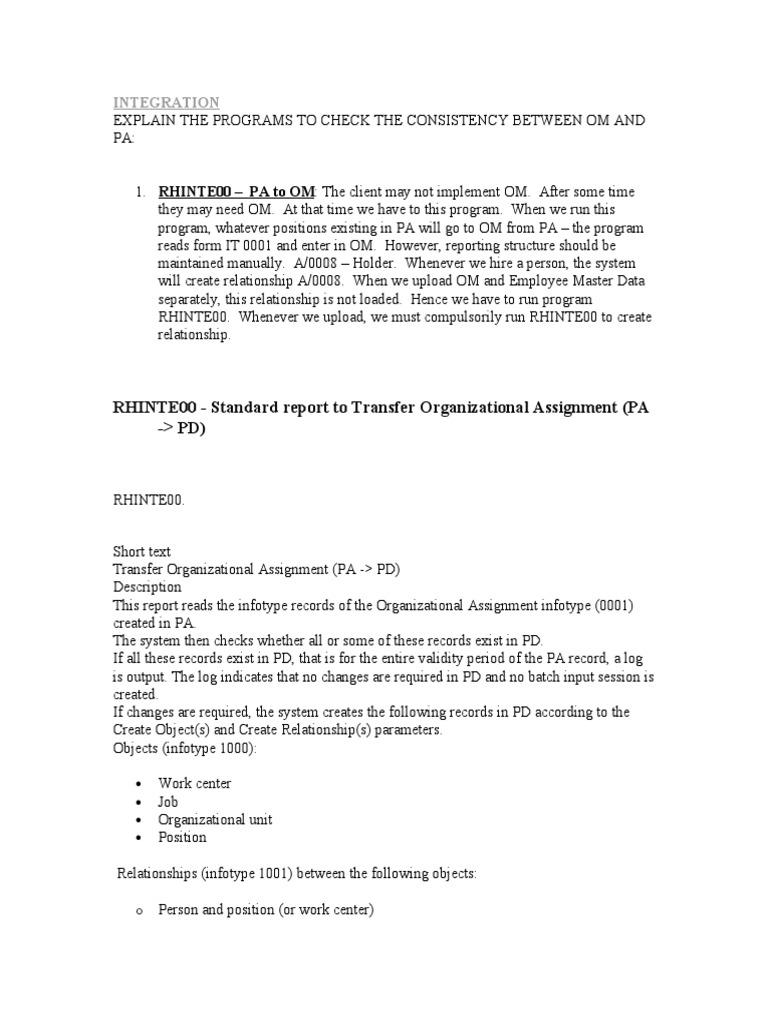 RHINTE00: PA to OM Data Transfer Guide | PDF | Parameter (Computer Programming) | Human Resource ...