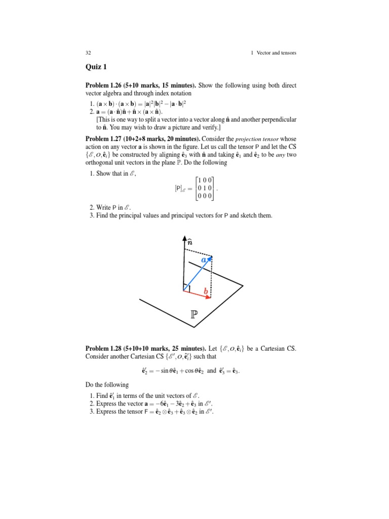 Quize and Midsem | PDF | Euclidean Vector | Rotation