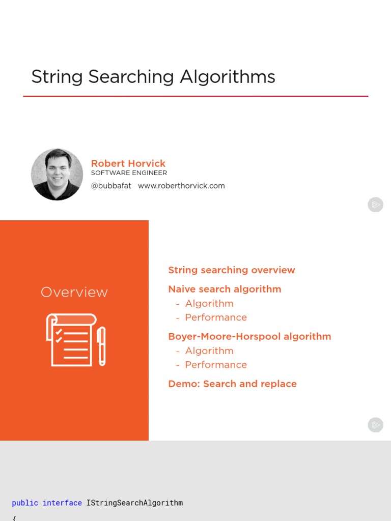 String Searching Algorithms Slides | PDF | Software Engineering | Computing String Searching Algorithms Slides | PDF | Software Engineering | Computing