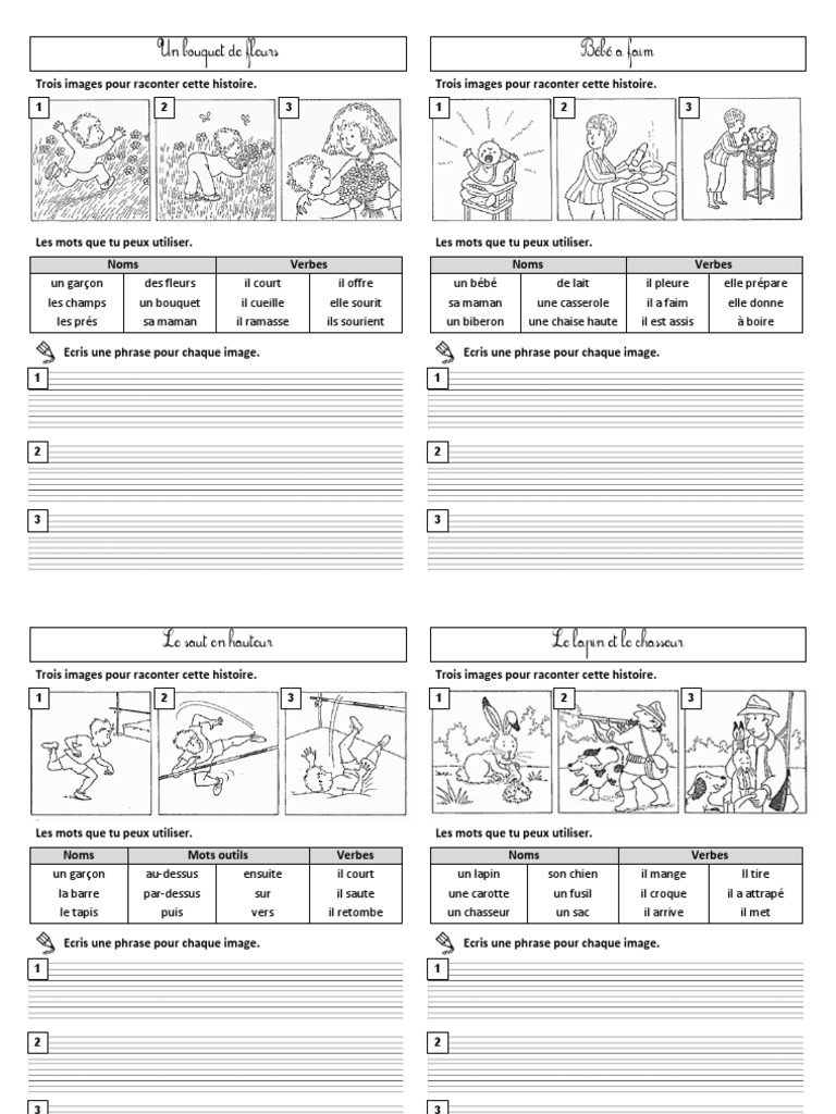 Écrire trois phrases par image | PDF