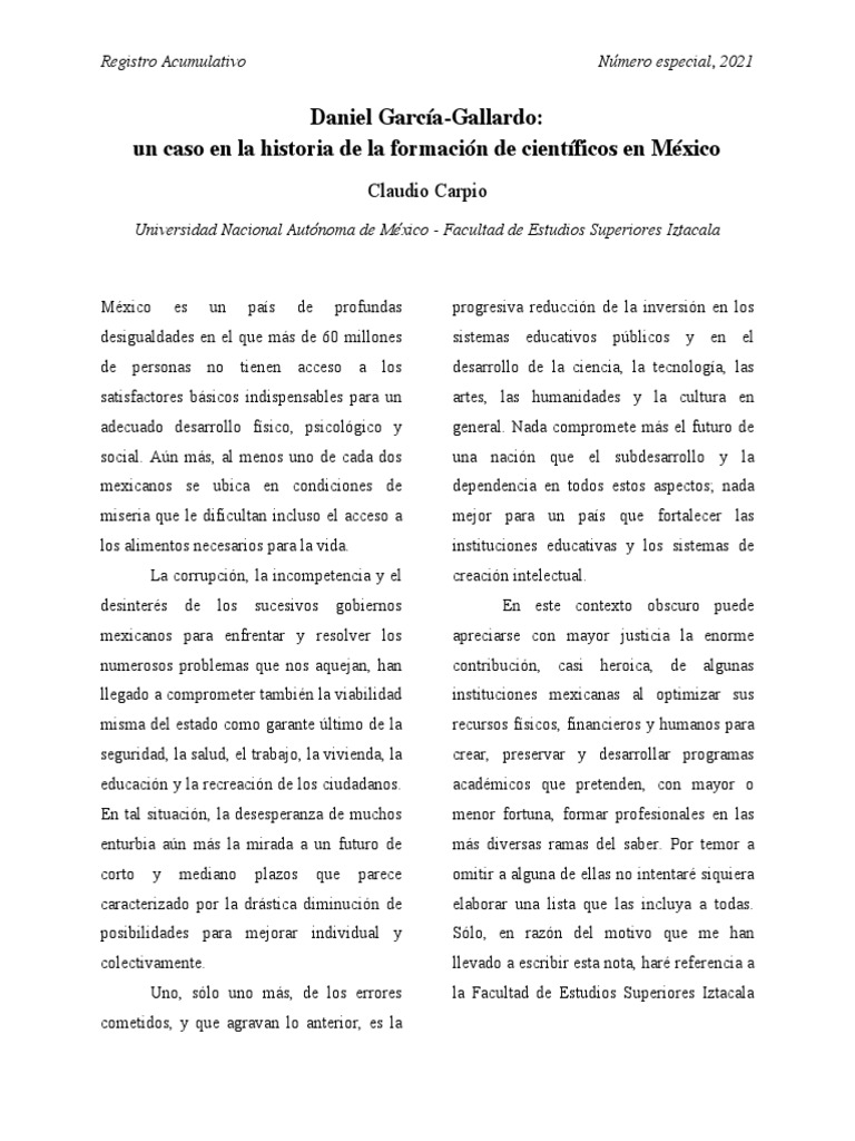 02 Daniel García Gallardo Un Caso en La Historia de La Formación de Científicos en México ...