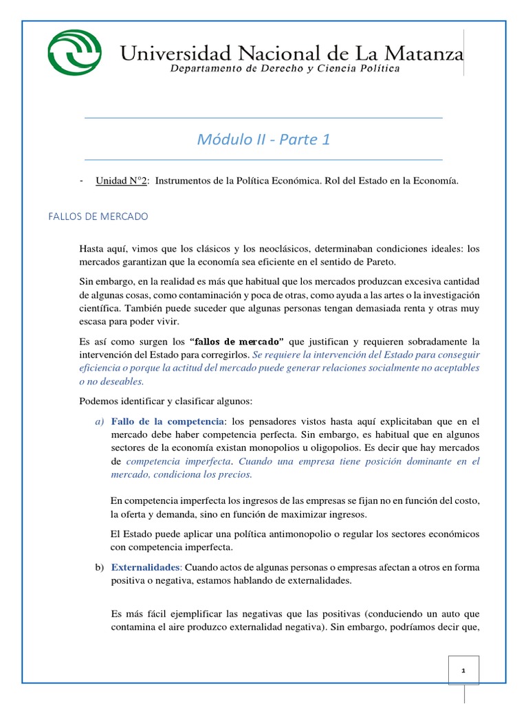 Modulo II Parte 1 2319 2C 2022 | PDF | Mercado (economía) | Bienes