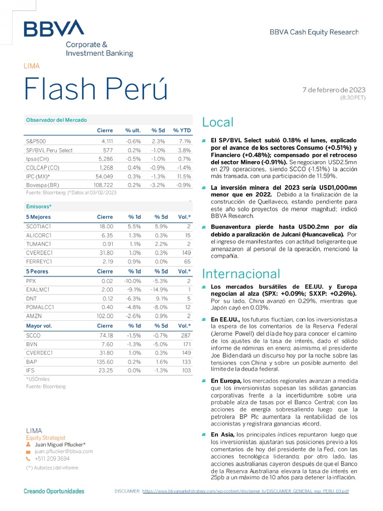 BBVA Flash Perú - 07.02.23 | PDF