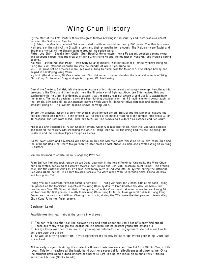 Wing Chung Dim Mak and Pressure Points | PDF