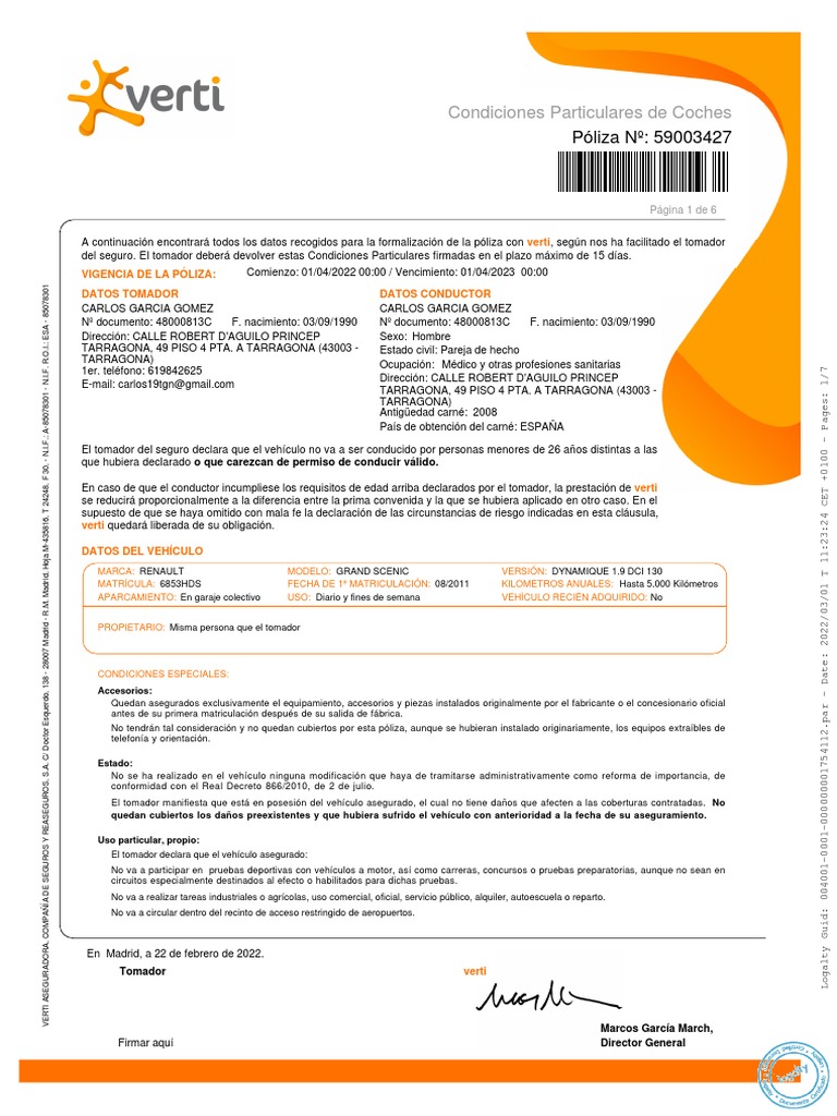 Verti | PDF | Seguro | Privacidad de la información