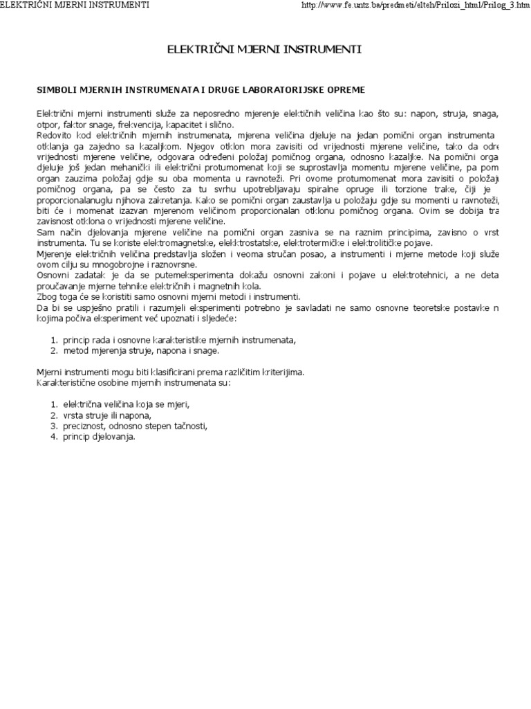 Električni Mjerni Instrumenti | PDF