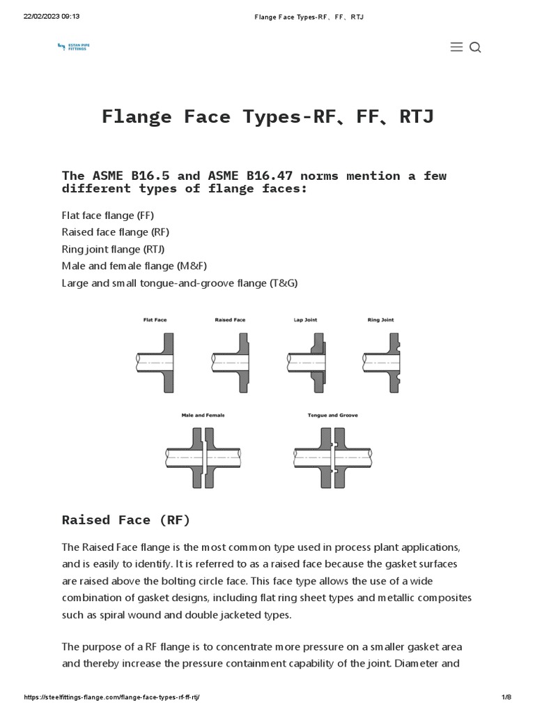Flange Face Types-RF、FF、RTJ | PDF | Pipe (Fluid Conveyance) | Building Engineering